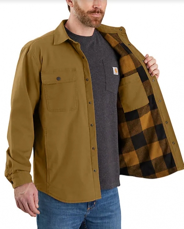 Carhartt® Men's Fleece Lined RF Canvas Shirt Jac - Fort Brands