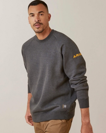 Ariat® Men's Rebar Workman Logo Sweater Crew - Fort Brands