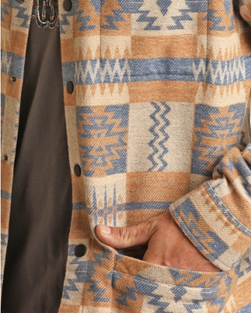 Rock & Roll Cowboy® Men's Aztec Snap Shacket - Fort Brands